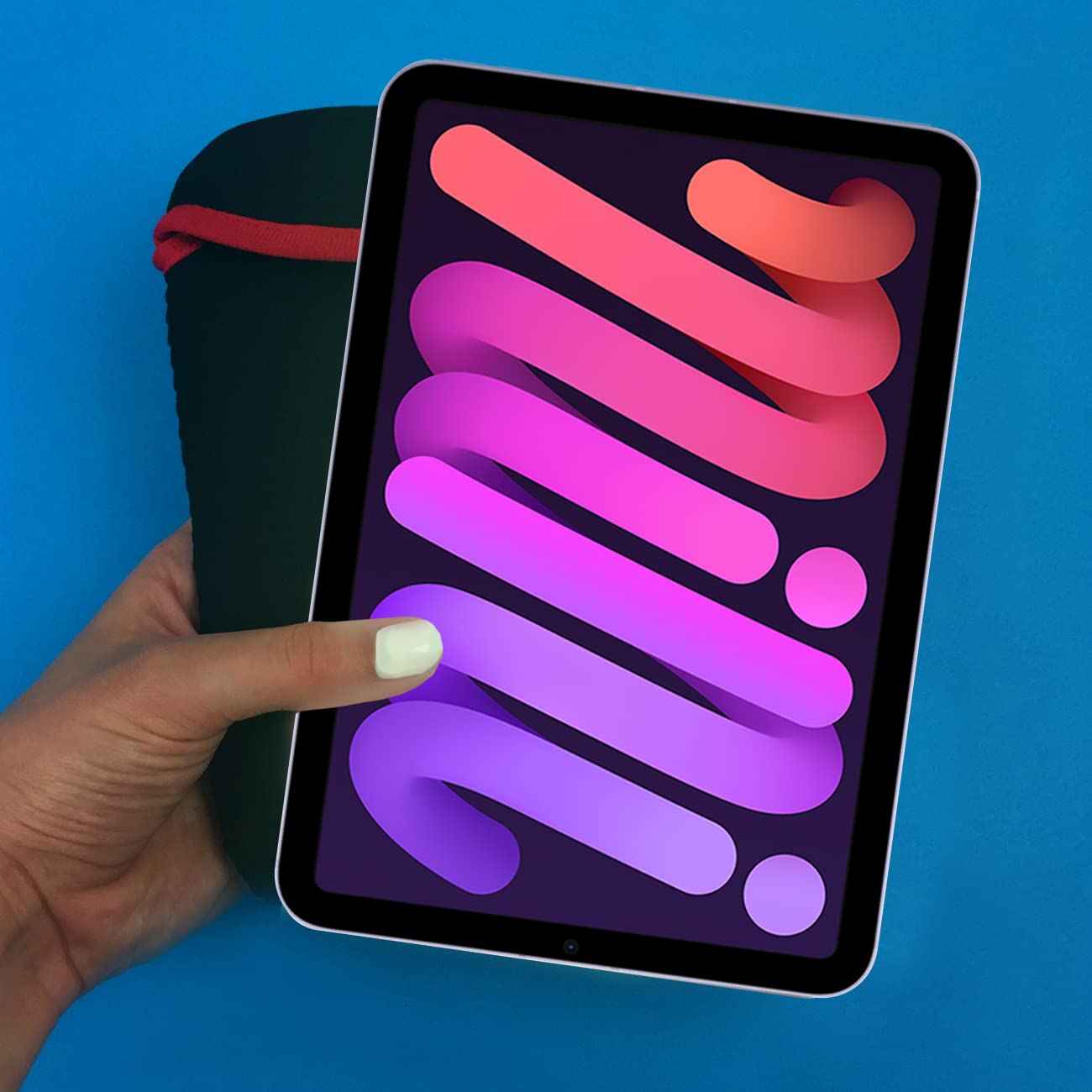 G-HUB - Reversible Neoprene Sleeve for iPAD MINI & iPAD MINI 2 - Cover is BLACK on the outside (or RED when reversed) - Designed by G-Hub specifically for use with the Apple iPad Mini and iPad Mini 2
