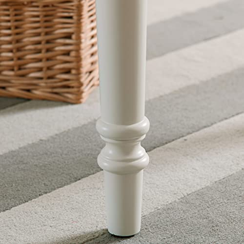 Leick Home Cottage White Turned leg Laptop Desk with Center Drawer, White