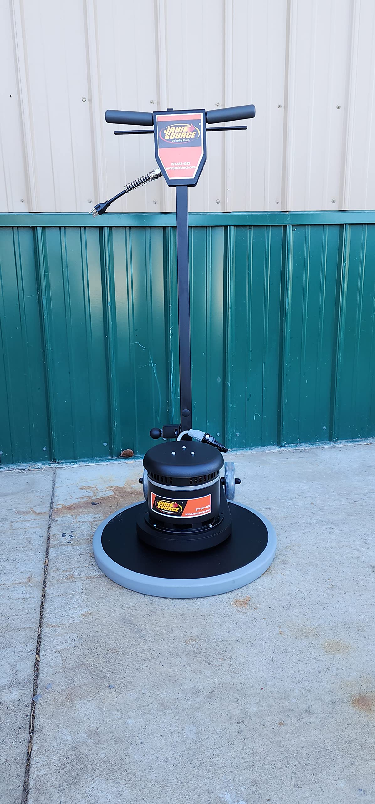 JaniSource 20" Low Speed Floor Buffer & Scrubber 175 RPM 1.5 HP - With Pad driver - Made in USA