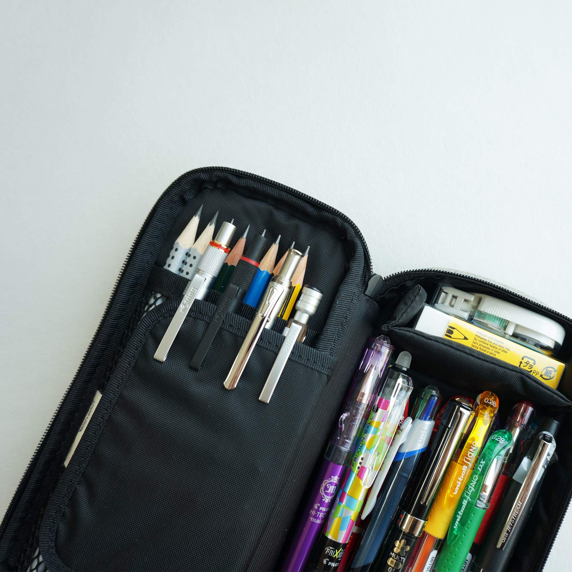 LOONLOON 667 Mellow Pencil Case (Forest Green) Large Capacity Multi Sections Pencil Case with Divider Panel - Pen Pencil Case Simple Stationery Middle High School College Student Office