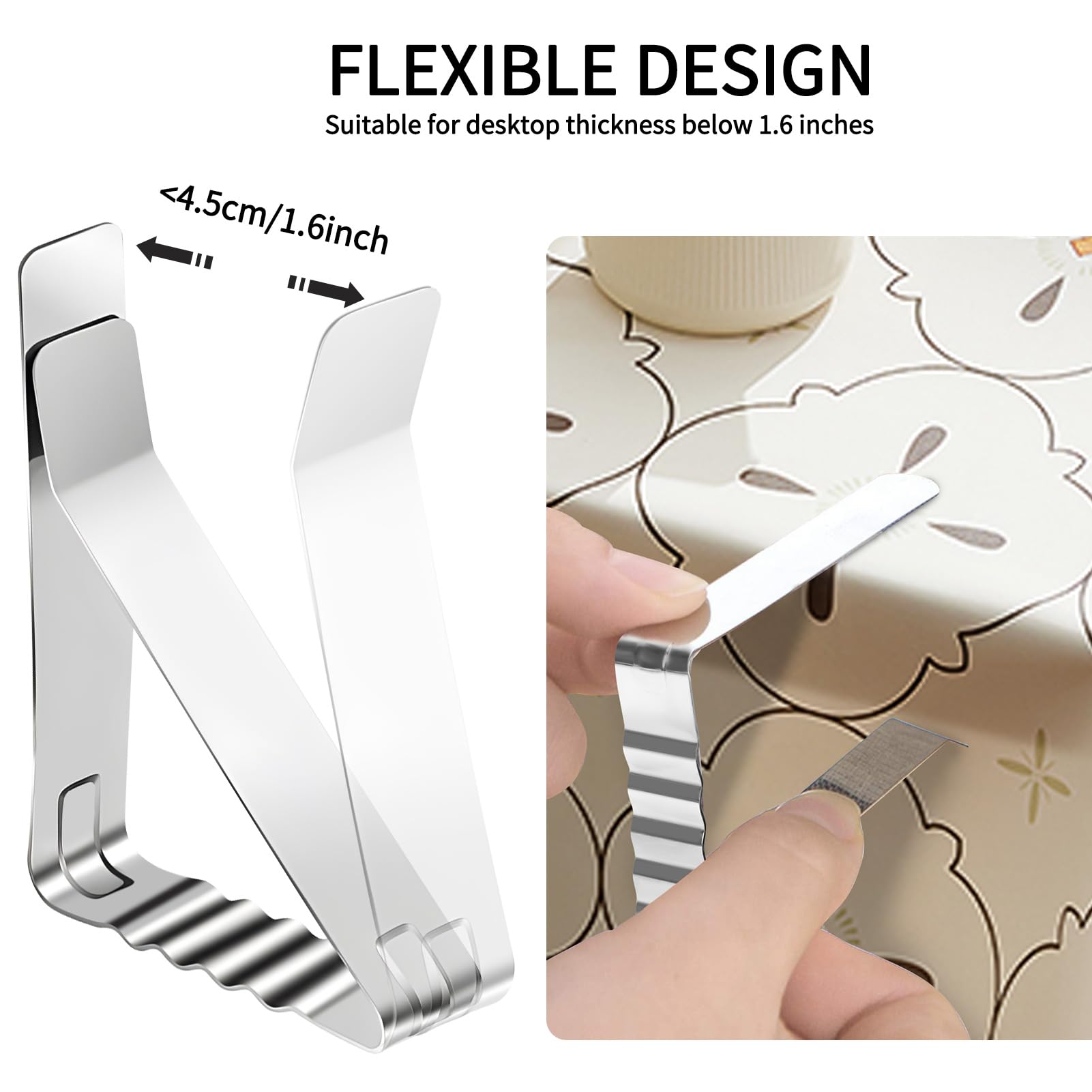 FYY Tablecloth Clips - 12 Pack Stainless Steel Picnic Table Cloth Cover Clamps, Heavy Duty Rustproof Tablecloth Holder Clips for Home Restaurant Outdoor Picnic Party Weddings