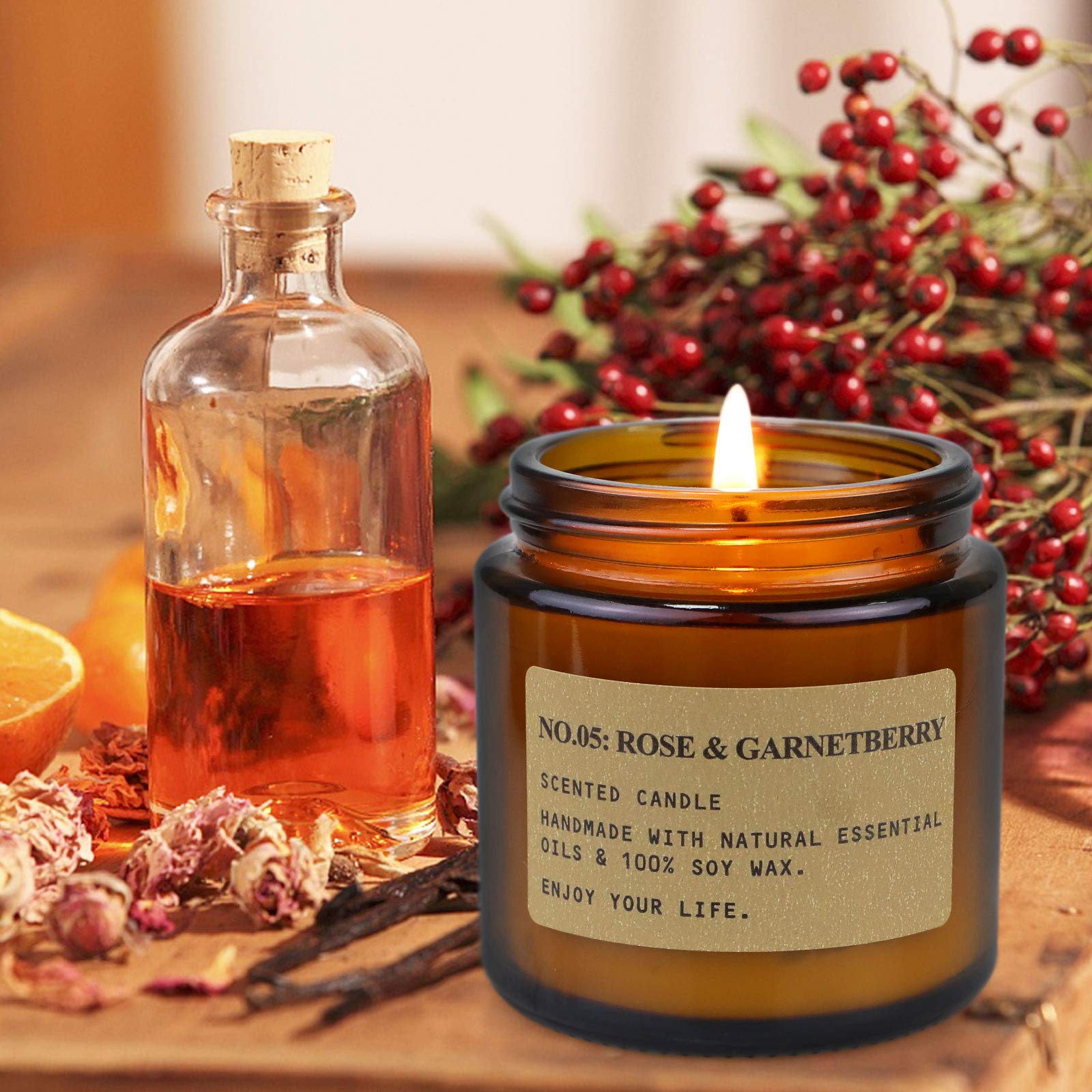 Candles for Home Scented,6Pack Soy Wax Candle Sets,Aromatherapy Candle Gift Set for Women,150 Hours Long Burn Time, Amber Jar Candle Candles Gift for Birthday