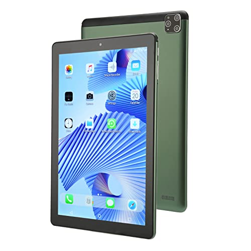 Airshi Office Tablet, HD 3 Card Slots Green 10.1 Inch Tablet for Travel (US Plug)