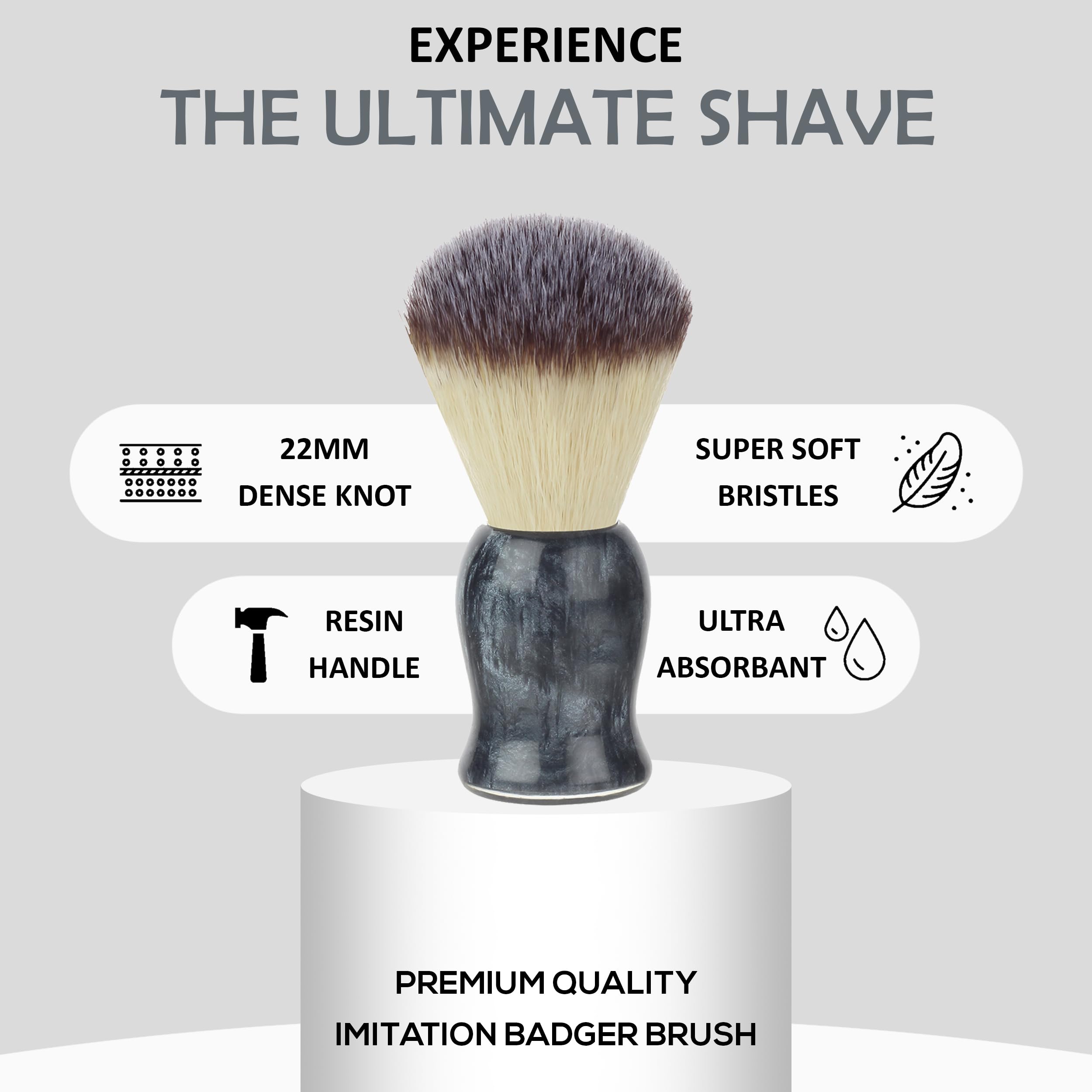 RUBAB MEN Premium Shaving Brush for Men with Cruelty-Free Bristles Synthetic Bristles |Bomber Edition| Experience Luxury Wet Shave & Elegant Dual-Toned Handle Crafted with Passion