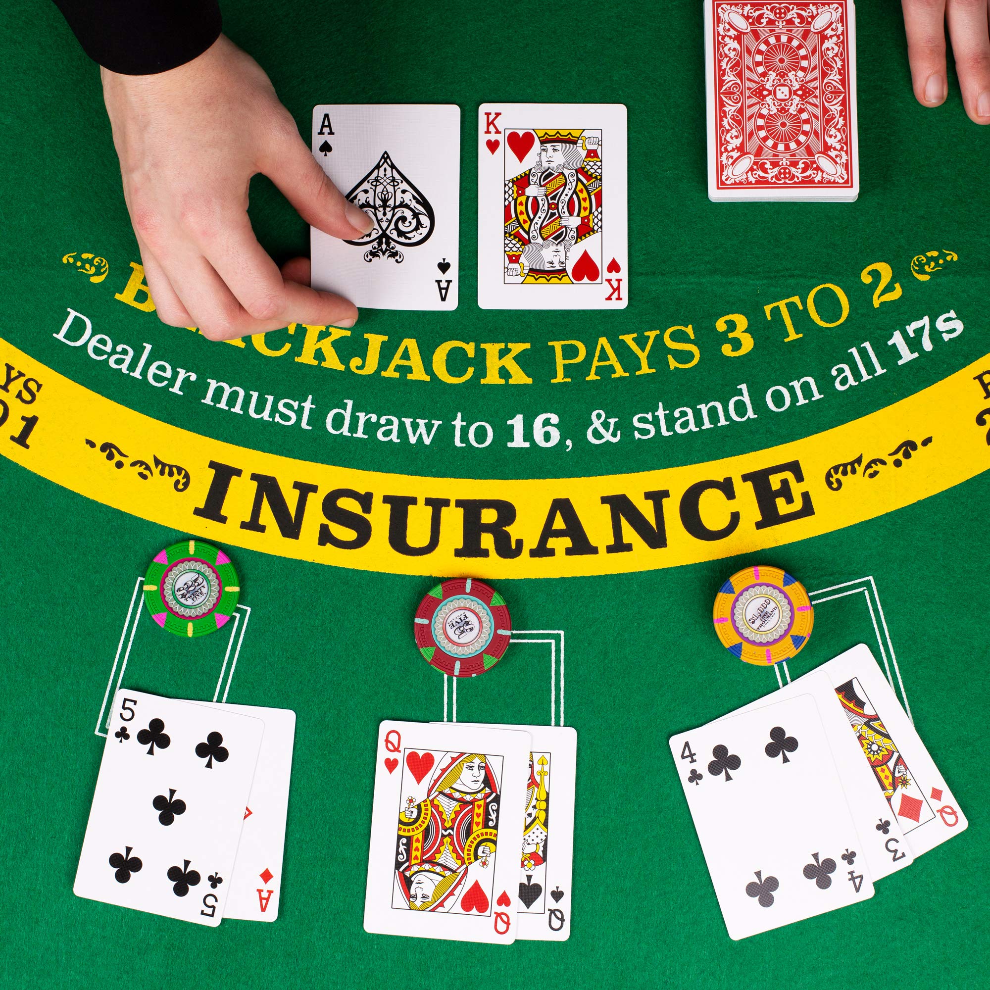 Double-Sided Poker Table & Blackjack Casino Mini Felt | Convenient, Space-Saving 36" x 18" Roll-up Casino Gambling Tabletop Mat | Smooth 2mm for Coffee Table Texas Hold 'Em & Blackjack Card Games