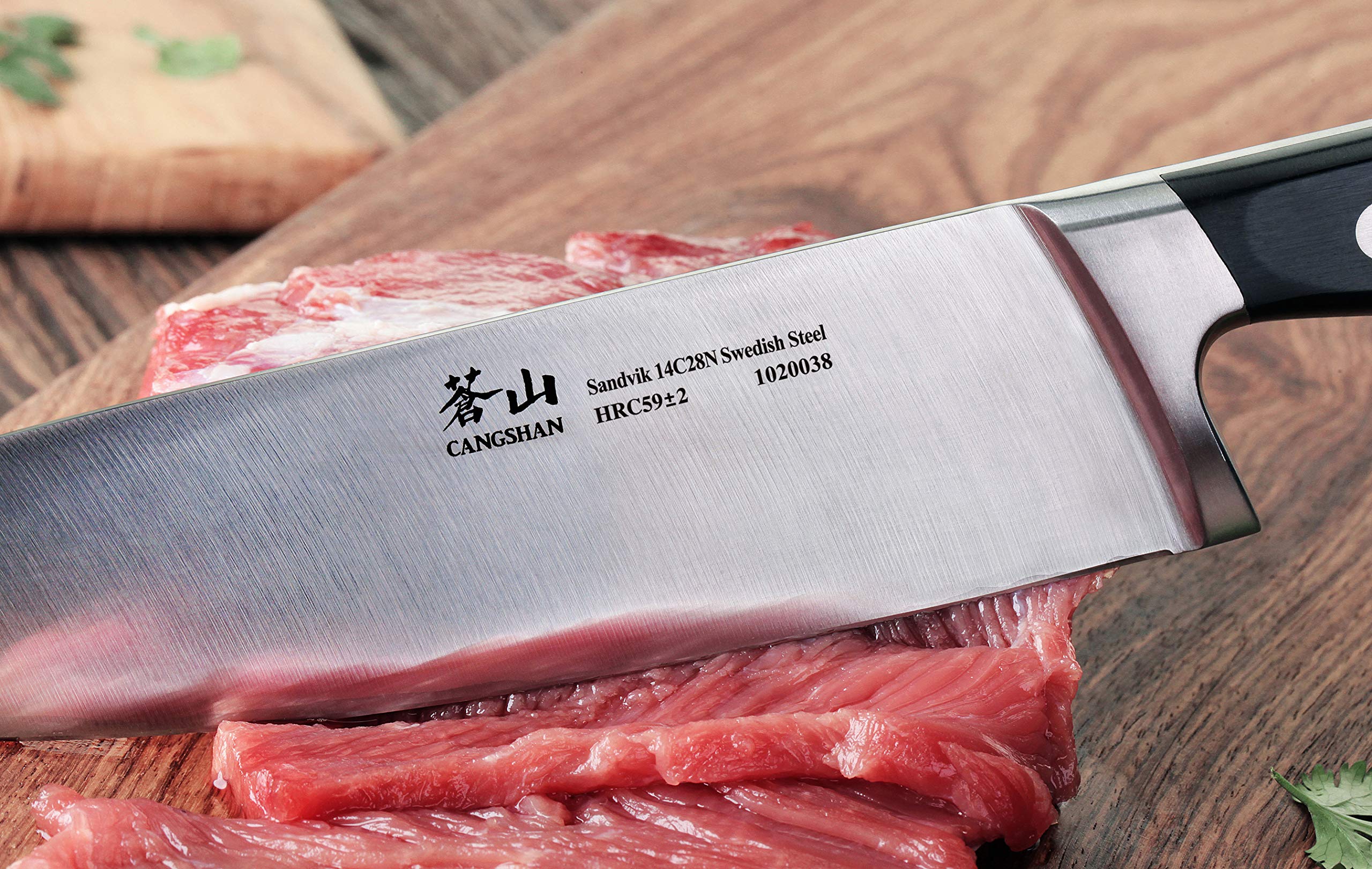 Cangshan TV2 Series 1020038 14C28N Swedish Steel Forged Chef Knife, 8-Inch