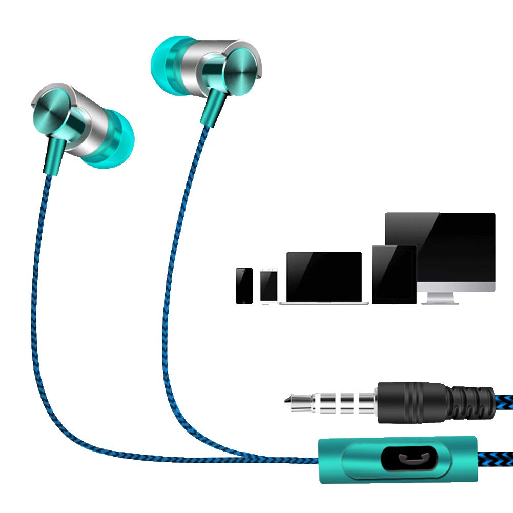 shlutesoy Fashion 3.5mm Braided Wire Stereo Super Bass Earphone in-Ear Headset with Mic Red