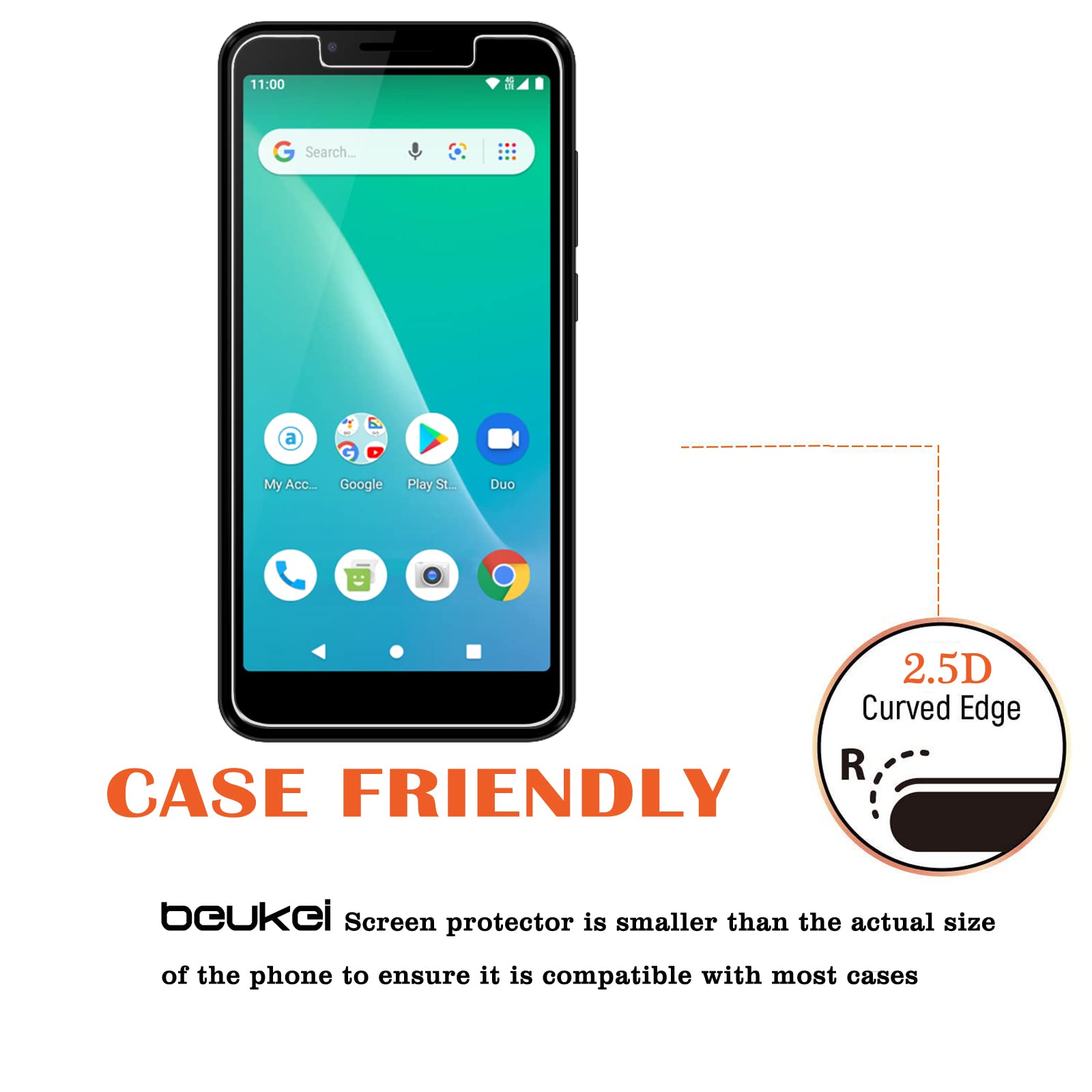 beukei (3 Pack) Compatible for SCHOK VOLT SV55 Screen Protector Tempered Glass, Touch Sensitive,Case Friendly, 9H Hardness,Screen Protector for Schok Volt SV55 SV55216