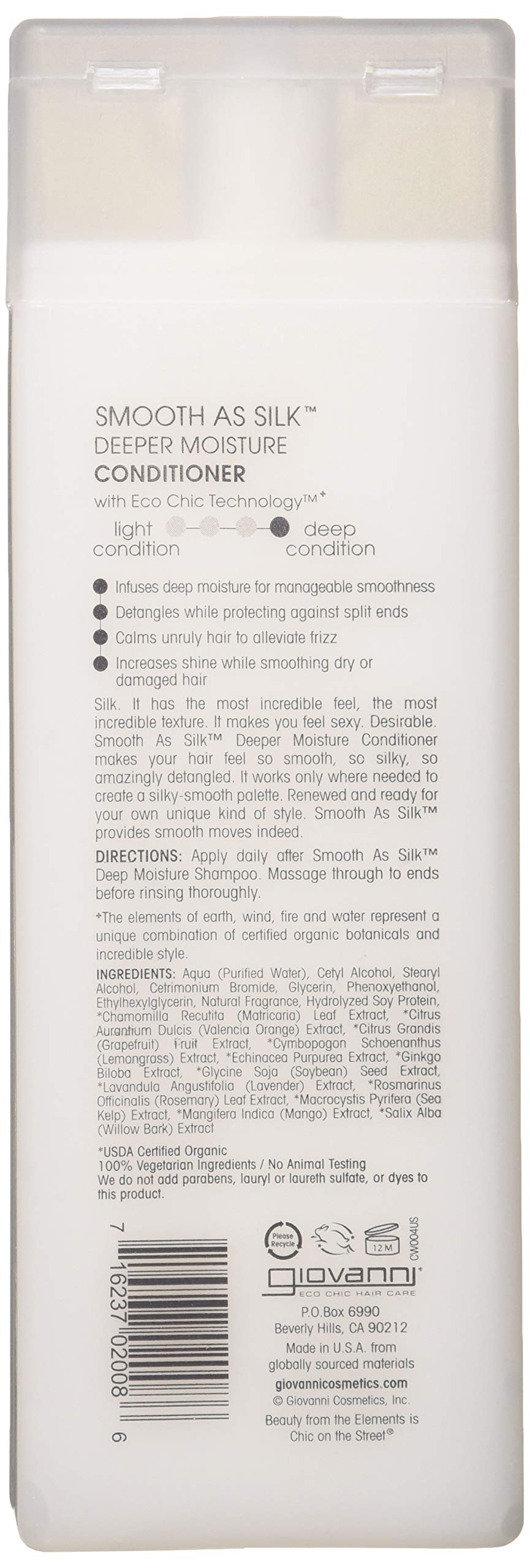 GIOVANNI COSMETICS - Eco Chic Smooth as Silk Shampoo & Conditioner, 8.5 Fluid Ounce/250 Milliliter - Deep Moisture for chemically processed hair