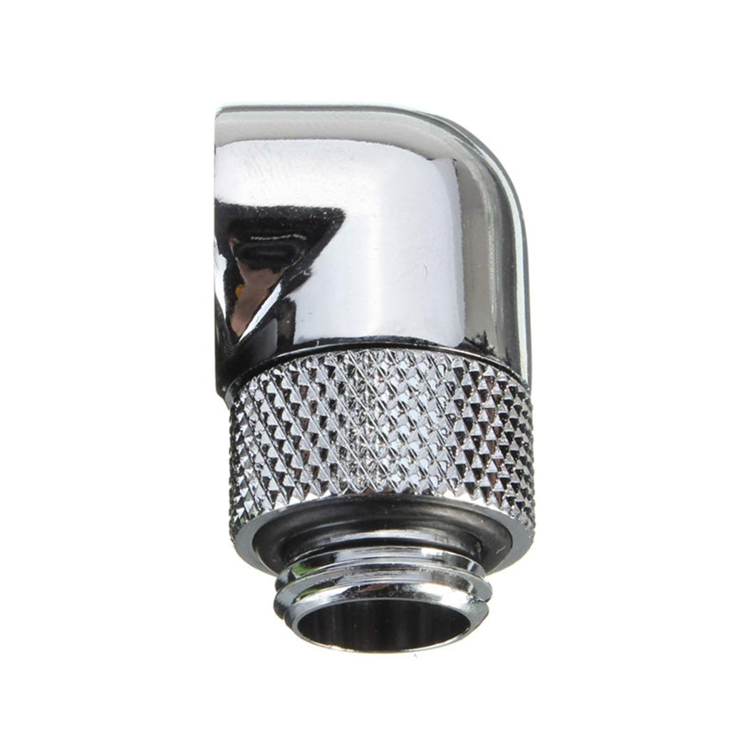 IronBuddy G1/4" 90 Degree Fitting Male to Female Rotary Fitting Adapter Metal/Rigid/PETG Tubing Connector 90° Elbow Fitting for PC Water Cooling System