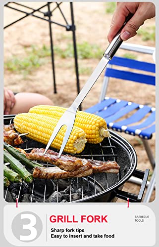 BBQ Grill BBQ Accessories, Stainless Steel Grill Tools Grilling Accessories Grill Set Barbecue Grill Accessories for Outdoor Grill, BBQ Tools Grill Utensils Grilling Tools