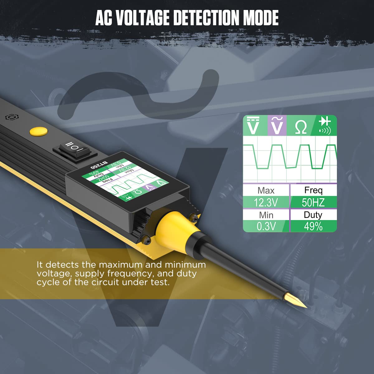 Automotive Circuit Probe Kit, 12V 24V Car Circuit Tester Electrical System Tool, Digital Voltage Tester, Multimeter, Short Finder,Relay Fuse Tester,AC DC Diode Resistance Tester