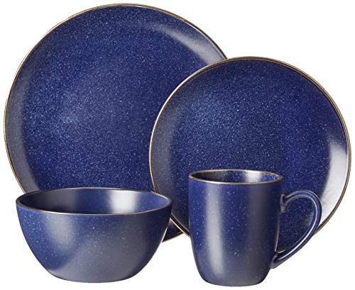 Gourmet Basics by Mikasa Juliana Blue 16-Piece Dinnerware Set, Service for 4 -