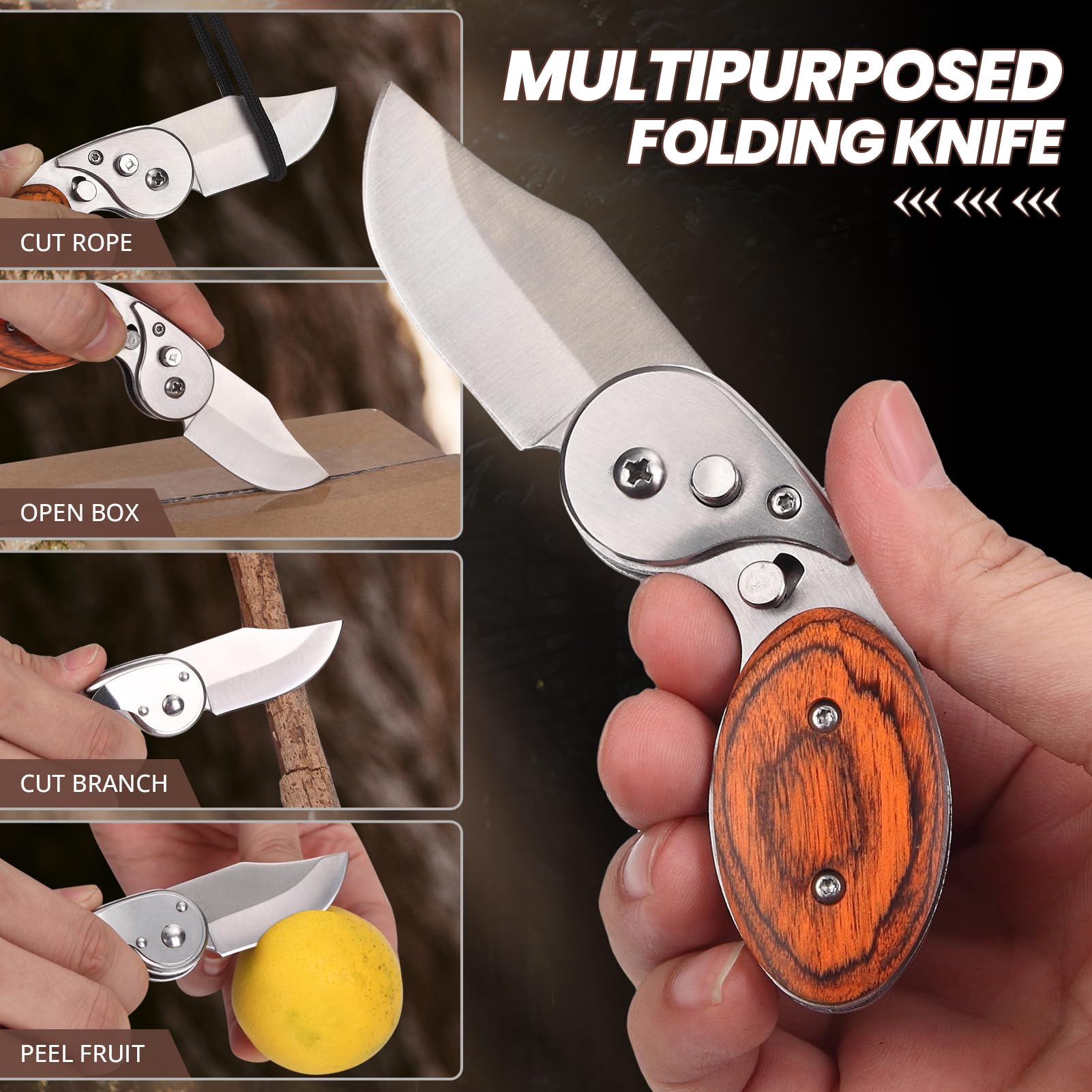 ITOKEY Small Pocket Knife for Men Women, EDC Folding Knives, Box Cutter Pocket Tool for Everyday Carry, Cool Dad Gadget Gifts