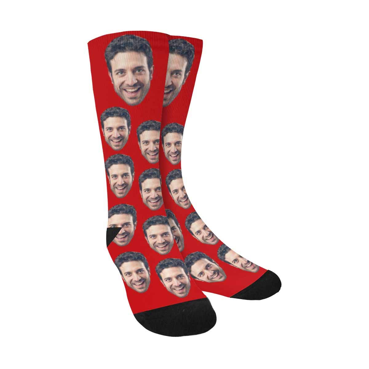 Artsadd Custom Face Socks with Picture, Personalized Socks with Photo Customized Unisex Funny Crew Sock Gifts for Men Women