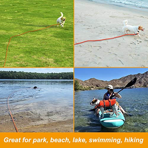 Vivifying Long Dog Leash, 20FT Floating Dog Training Leash, Lightweight Dog Check Cord Rope Leash with Comfortable Handle for Outside, Hiking, Swimming, Beach and Lake