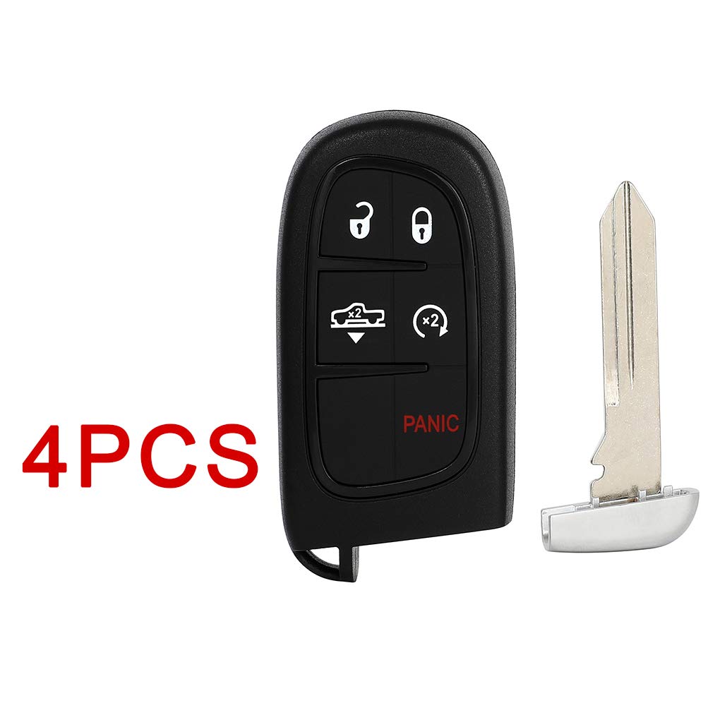 ANGLEWIDE Car Key Fob Keyless Entry Remote Shell CASE Replacement for 14-19 for Jeep for Cherokee (FCC 68159657AG) 5 Buttons 4pads