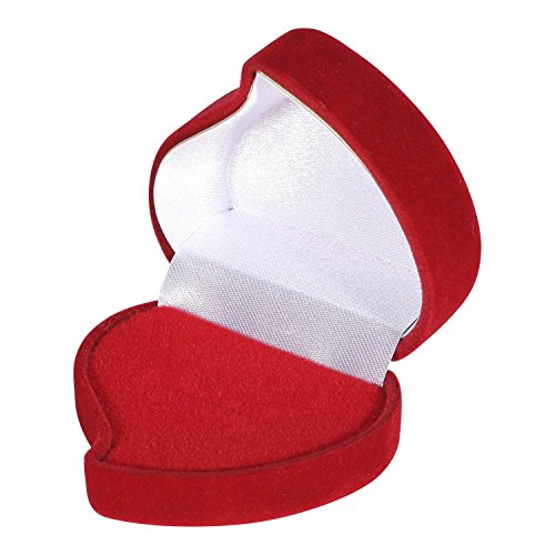 I-MART Heart-Shaped Red Rose Jewelry Gift Box Case for Ring Earring