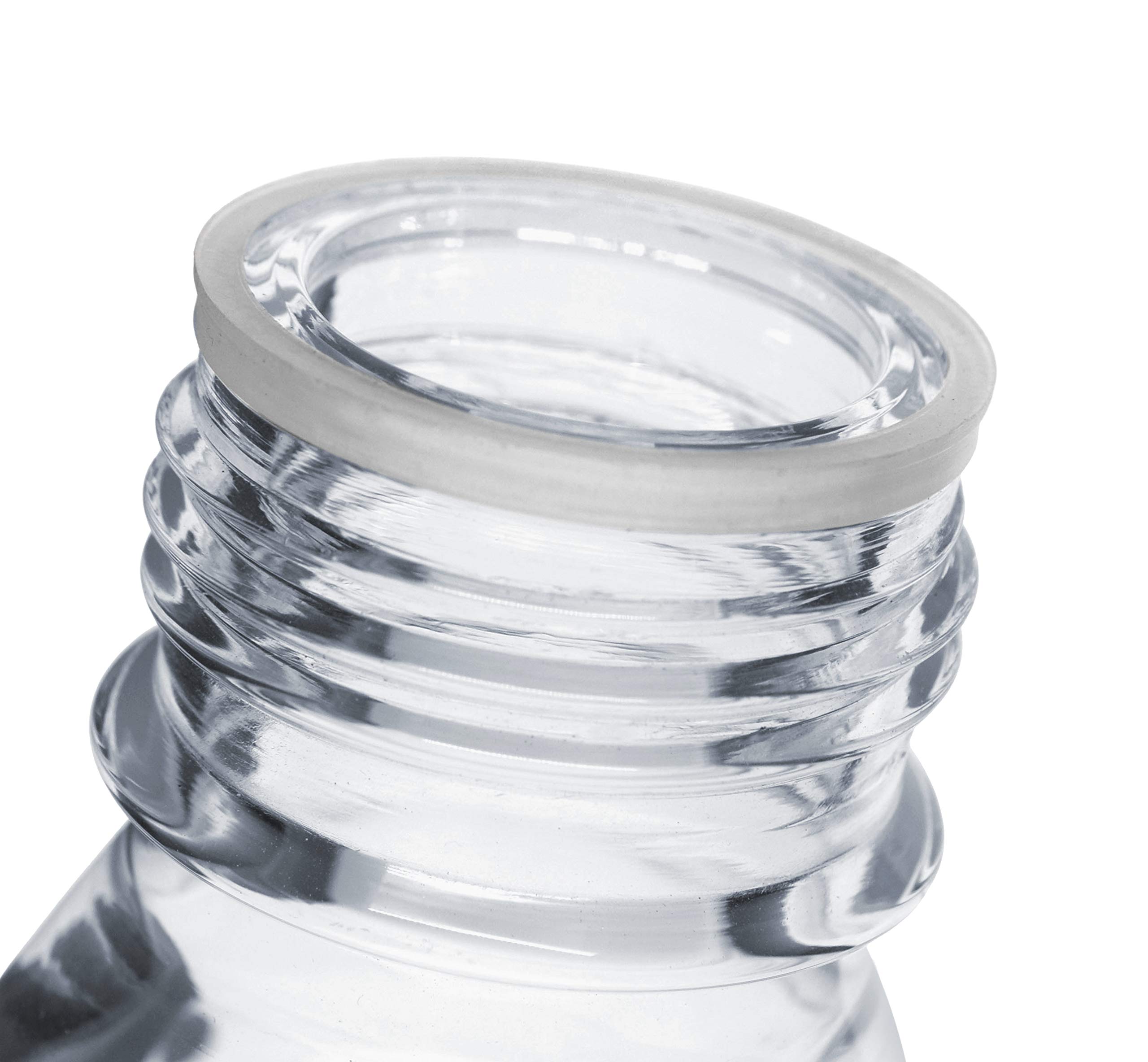 EISCO Reagent Bottle, 500ml - Transparent with Blue Screw Cap - White Graduations - Borosilicate 3.3 Glass