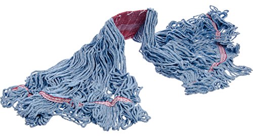 Carlisle FoodService Products 369454B14 Looped-End Mop Head With Red Band, Large, Blue