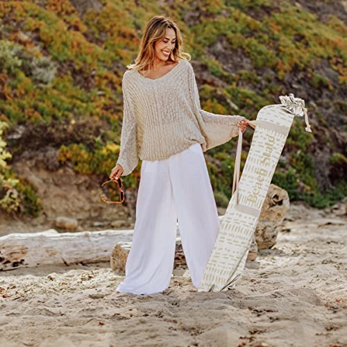 BEACH STATE Summerland 6.5 Feet Beach Umbrella with Fringe - Outdoor Umbrella - UV50+ Sun Protection (Laguna)