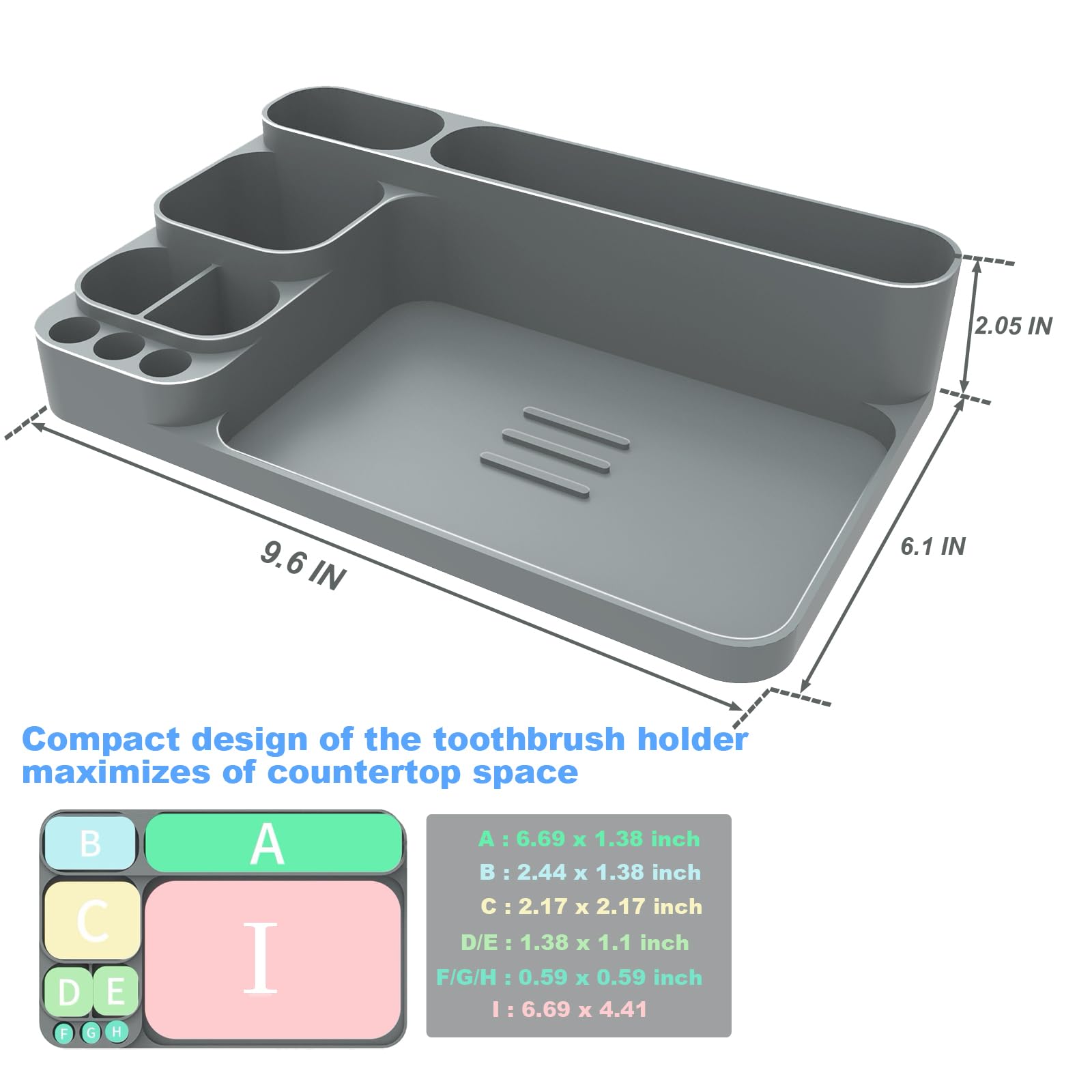 Bathroom Countertop Electric Toothbrush Toothpaste Organizer, Toiletry Counter Sink Silicone Organization Small Storage, Multifunctional Vanity Brush Stand, Green