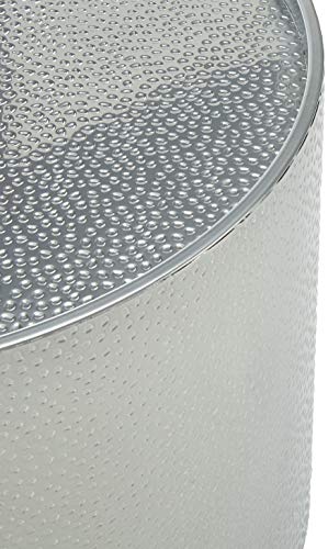 Christopher Knight Home Rache Modern Round Coffee Table with Hammered Iron, Silver, 26. 00” L x 26. 00” W x 17. 25” H