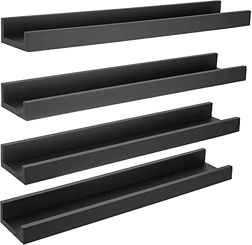 kieragrace FN00298 Modern Floating-Shelves, Set of 4, Black
