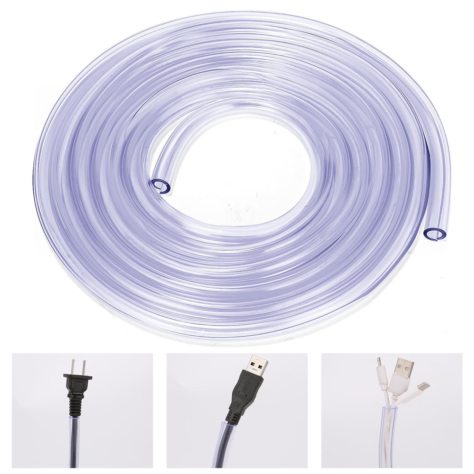 WEDAWN Dog and Cat Cord Protector from Pets No-Chew Solution, Pet Wire Flexible Cable Sleeve 10ft/2mm Thick, 1/2in Diameter Wire Protector Tubing for Cord, Cable Cover for USB Charger,Odorless,2Pack