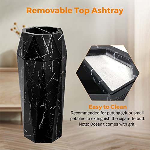 BEAMNOVA Bundle Metallic 15 x 31.5 in + Black Marbling 12 * 28 in Commercial Stainless Steel Trash Can Outdoor Indoor Garbage Enclosure with Lid Inside Barrel Heavy Duty Industrial Waste Container
