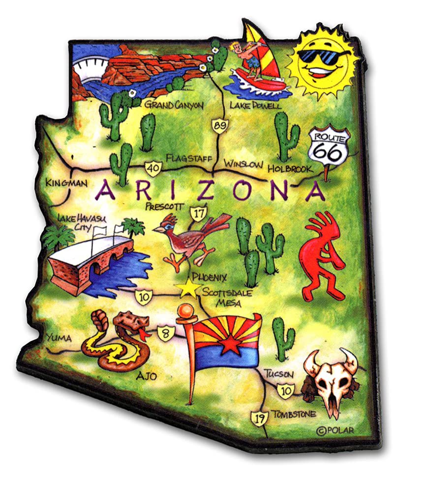 Arizona Artwood State Magnet Collectible Souvenir by Classic Magnets