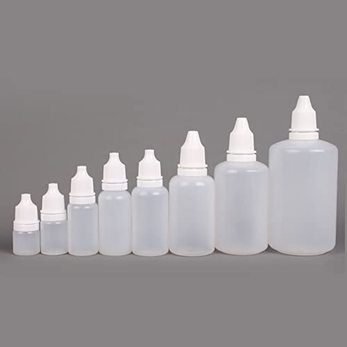 Othmro 1oz PE Lab Eye Plastic Dropper Bottles 20pcs, 30ml Squeezable Eye Liquid Dropper Thin Mouth Via of Liquid Sample Seal Storage Bottle with Childproof White Cap