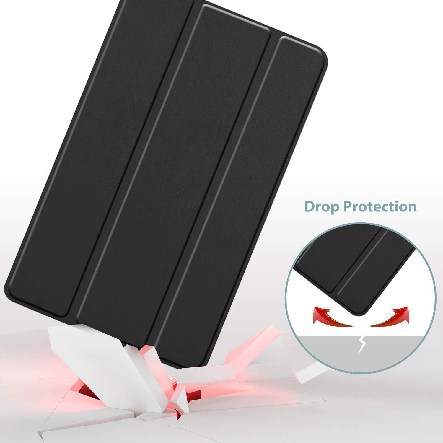 ProCase for LG G Pad 5 10.1 FHD Case, Slim Light Smart Cover Trifold Stand Hard Shell Folio Case for 10.1 inch LG G Pad 5 2019 (Model LM-T600/ LM-T605) -Black