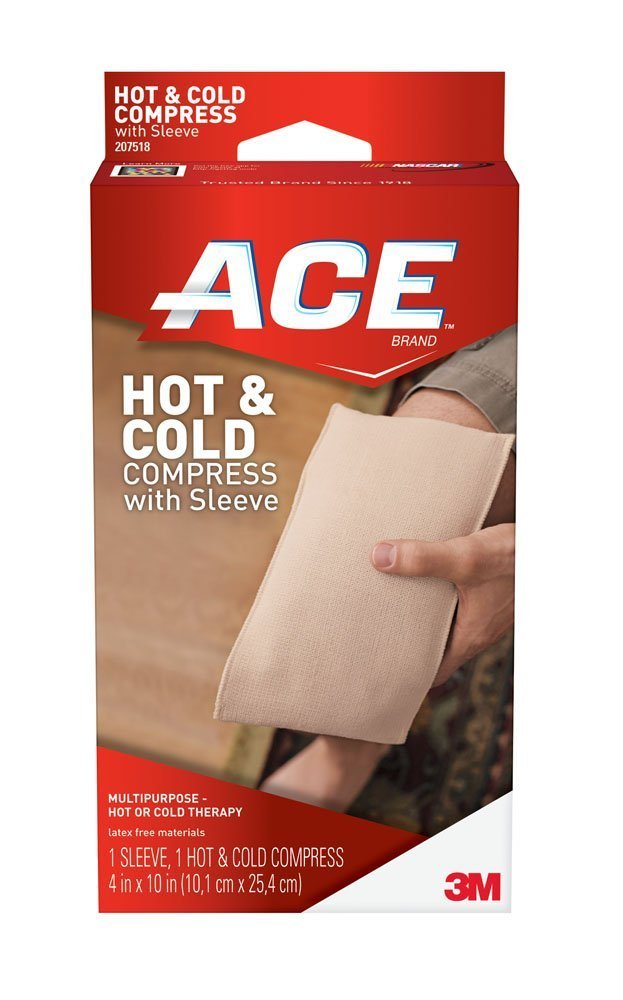 ACE Compression Knee Brace with Side Stabilizer, Recommended for hyperextension and meniscus injuries, Money Back Guarantee