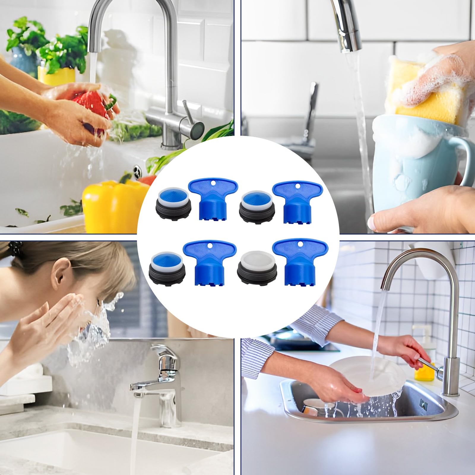 Bathroom Faucet Aerator for Moen 137401 Eco-Performance Aerator, 1.5 gpm Faucet Aerator, Faucet Flow Restrictor Service Kit with Aerator Key(18.5MM)