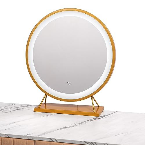 CIATRE 39.4" Length Flannel Soft Roll Makeup Vanity Set, Fasionable Soft Roll Makeup Table, 15.8" Touch Control 3 Brightness Options LED Mirror, Large Capacity Storage