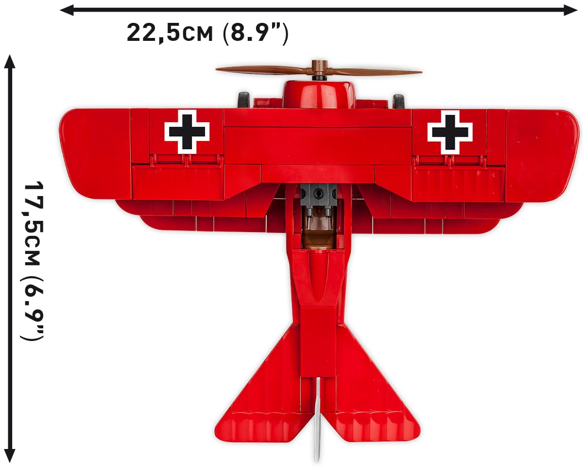 COBI Historical Collection: The Great War Fokker DR.1 Red Baron Plane,7+ years,178 pcs