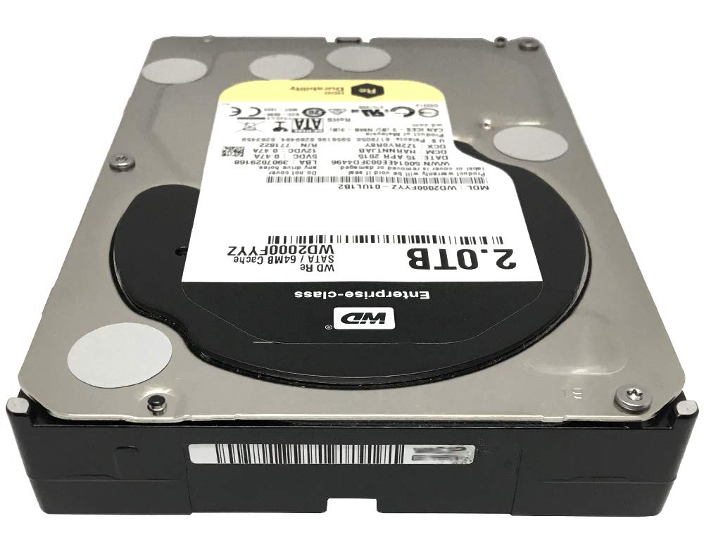 WD RE 2 TB Enterprise Hard Drive: 3.5 Inch, 7200 RPM, SATA III, 64 MB Cache (WD2000FYYZ) (Old Model) (Renewed)