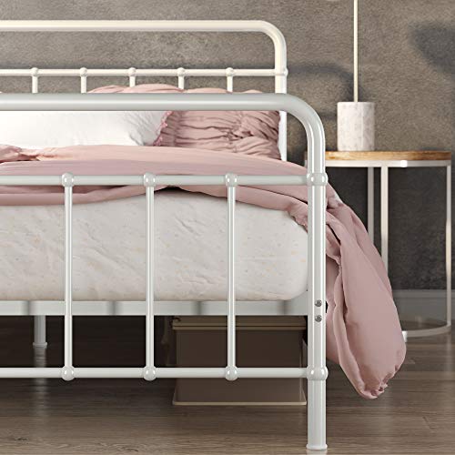 ZINUS Florence Full Panel Metal Platform Bed Frame / Mattress Foundation / No Box Spring Needed / Easy Assembly, White, Twin