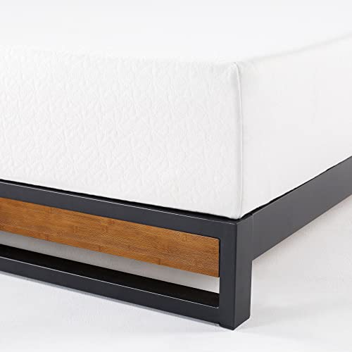ZINUS GOOD DESIGN Award Winner Suzanne 6 Inch Bamboo and Metal Platforma Bed Frame / No Box Spring Needed / Wood Slat Support, Chestnut Brown, King