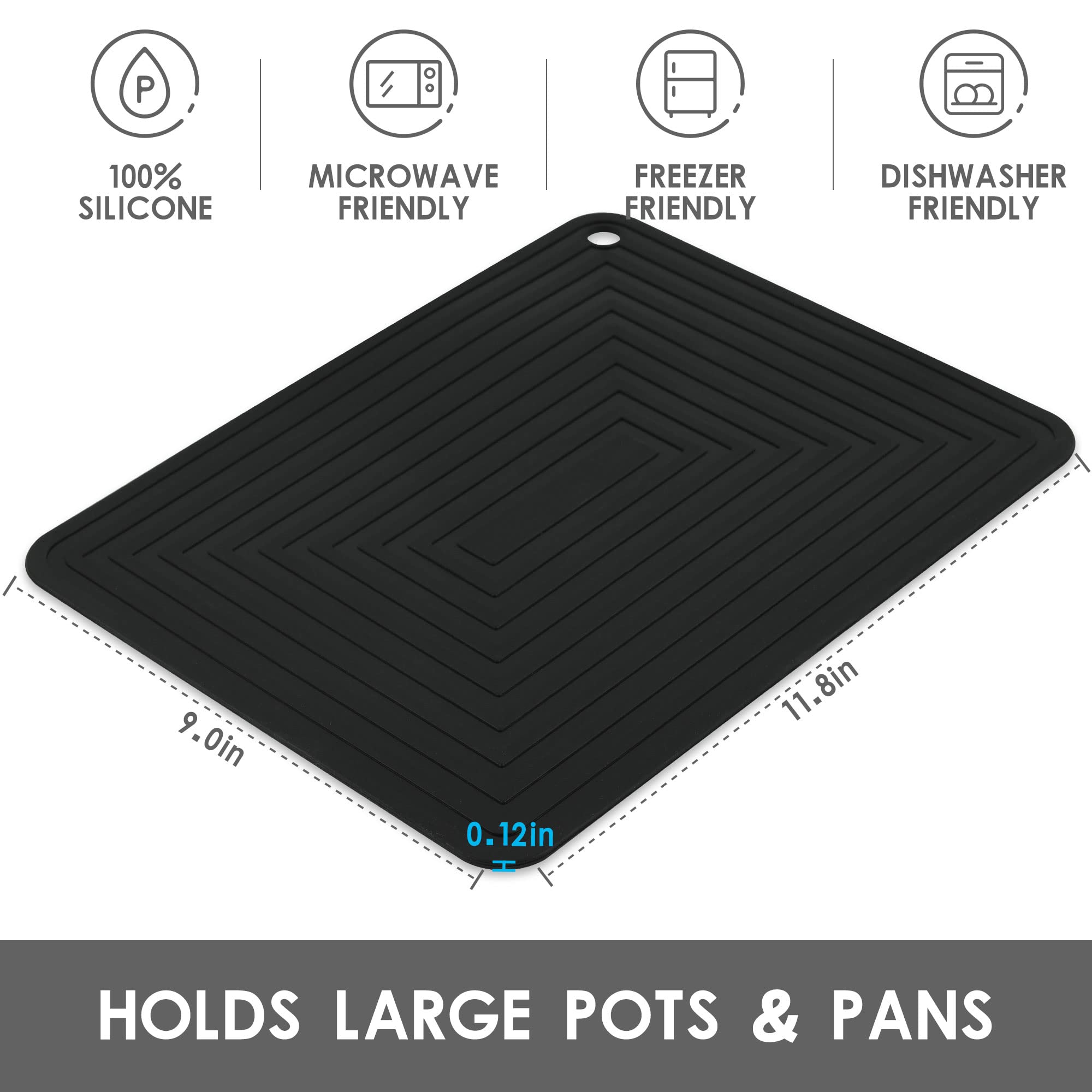SPUVGVC Silicone Trivets for Dishes-Trivets for Hot Pots and Pans-Heat Resistant Mat for Countertops, Kitchen Small Dish Drying Mat, Silicone Pot Holders-Hot Pads for Kitchen Set 2 Teal