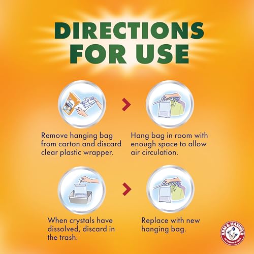 Arm & Hammer Essentials Hanging Moisture Absorber and Odor Eliminator, 17.5 oz., 3 Pack, Linen Fresh, Moisture Absorbers for Closets, Laundry Rooms and Bedrooms, Long-Lasting Freshness