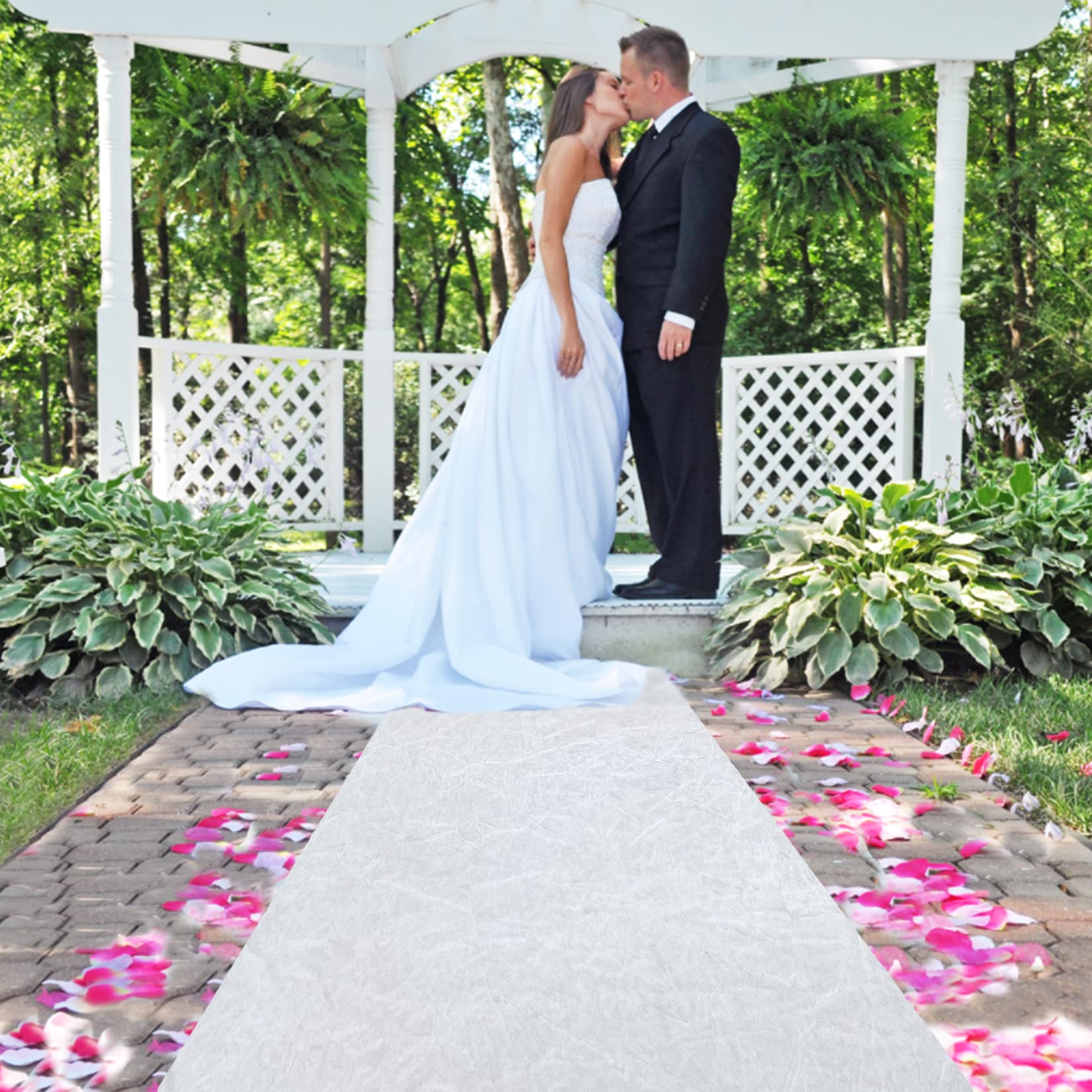 FUHSY White Aisle Runner Outdoor Aisle Runners for Weddings for Indoor Wedding 4x25 FT Velvet Carpet Runner Rug Includes Carpet Tapes Floor Runner for Wedding Aisle Bridal Walkway Runner for Events