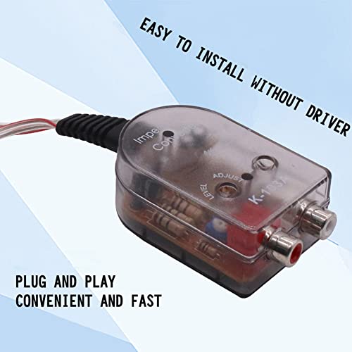 Car Audio Converter,MoreChioce 12V Car High to Low Impedance Converter Wire Converter Line Converter for RCA Line Amplifier to High-Low Adapter