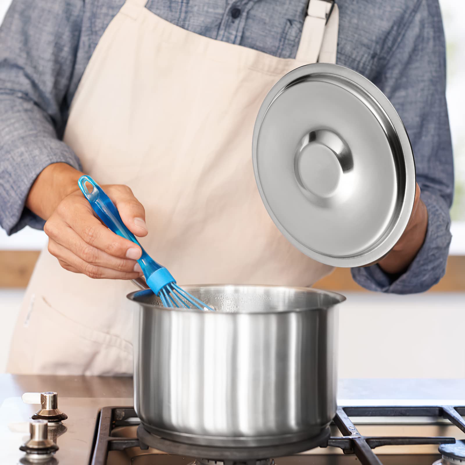 Cabilock 5.5in/14cm Universal Lid for Pans Pots Cover Seasoning Pot Cover Replacement Accessories Frying Pan Cover and Cast Iron Skillet Lid Cover