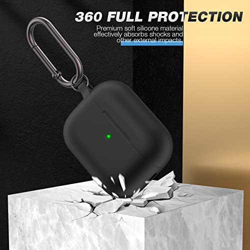 BRG Compatible with Airpods Pro 2nd/1st Generation Case Cover, Soft Silicone Skin Cover Shock-Absorbing Protective Case with Keychain Compatible for Apple Airpods Pro Case 2022/2019[Front LED Visible]