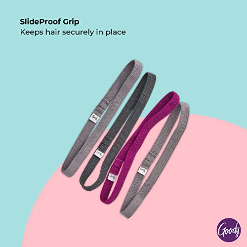Goody Extra Thin Silicone Headwraps - 3 Count - Comfortable and Stylish Fabric Won't Pull, Snag or Damage Your Hair - Pain-Free Hair Accessories for Women, Men, Boys, and Girls