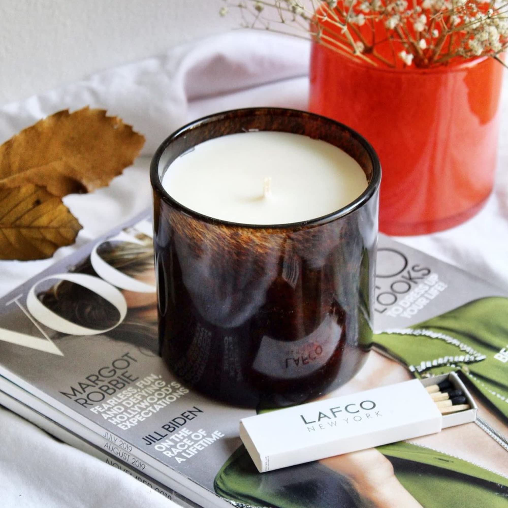 LAFCO New York Signature Candle, Redwood - 15.5 oz - 90-Hour Burn Time - Reusable, Hand Blown Glass Vessel - Made in The USA