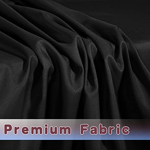 HolidayIdeas Fitted Black Tablecloths - 72 x 30 Inch - 2 Pack Rectangle Table Clothes for 6 Foot Tables, Polyester Fabric Table Cover for Trade Show, Craft Show, Parties, Birthday, Wedding
