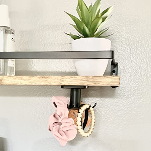 Beecora Under Cabinet Storage Hooks – Multi Hook Adhesive Hanger for Hanging Kitchen Utensil Spoon Spatula Holder Rack for Jewelry Keys Home Office Shelf Kids Bath Room Beauty Organizer [2PK Grey]
